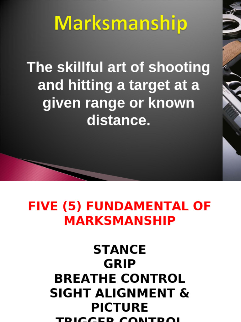 Marksmanship | PDF | Breathing | Shooting