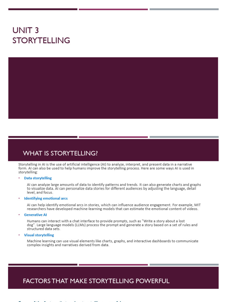 12 AI Unit 3 - Storytelling | PDF | Narrative | Artificial Intelligence