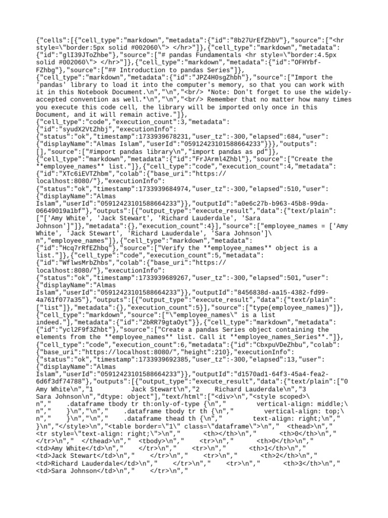 Data Science Cohort 1 Assignment 1.ipynb | PDF | Computer Programming | Software Engineering