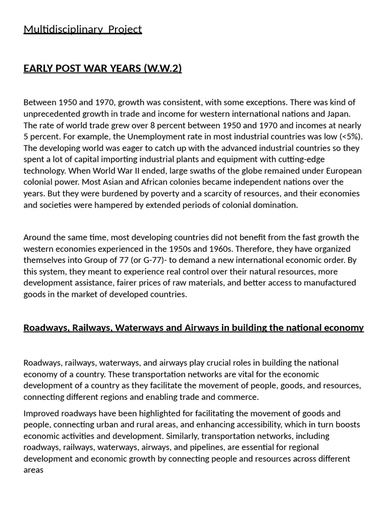 Multidisciplinary Project | PDF | Economies