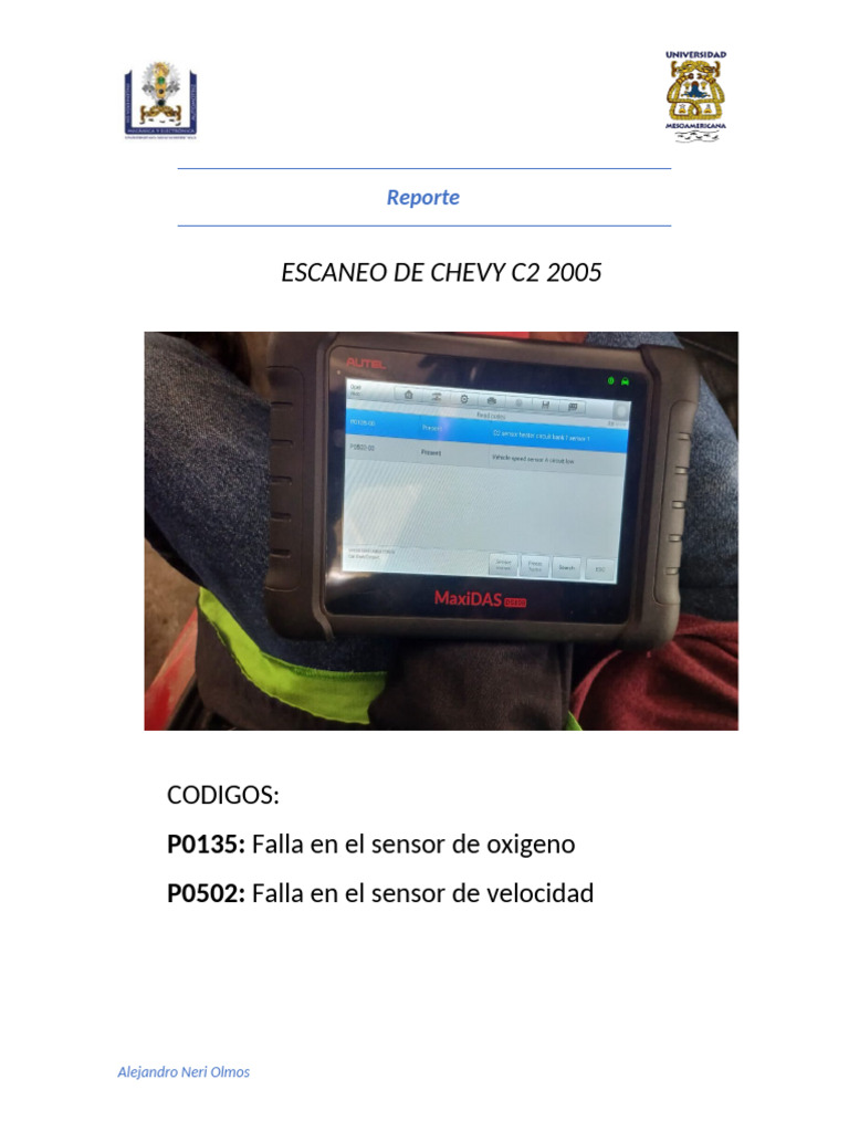 Códigos de falla P0135 y P0502 en Chevy C2 | PDF | Sensor | Sistema de ...