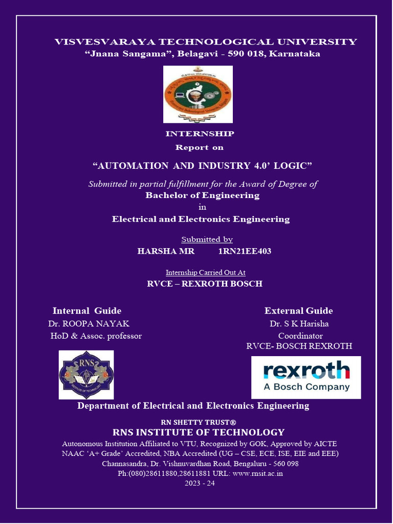 intern report | PDF | Programmable Logic Controller | Relay