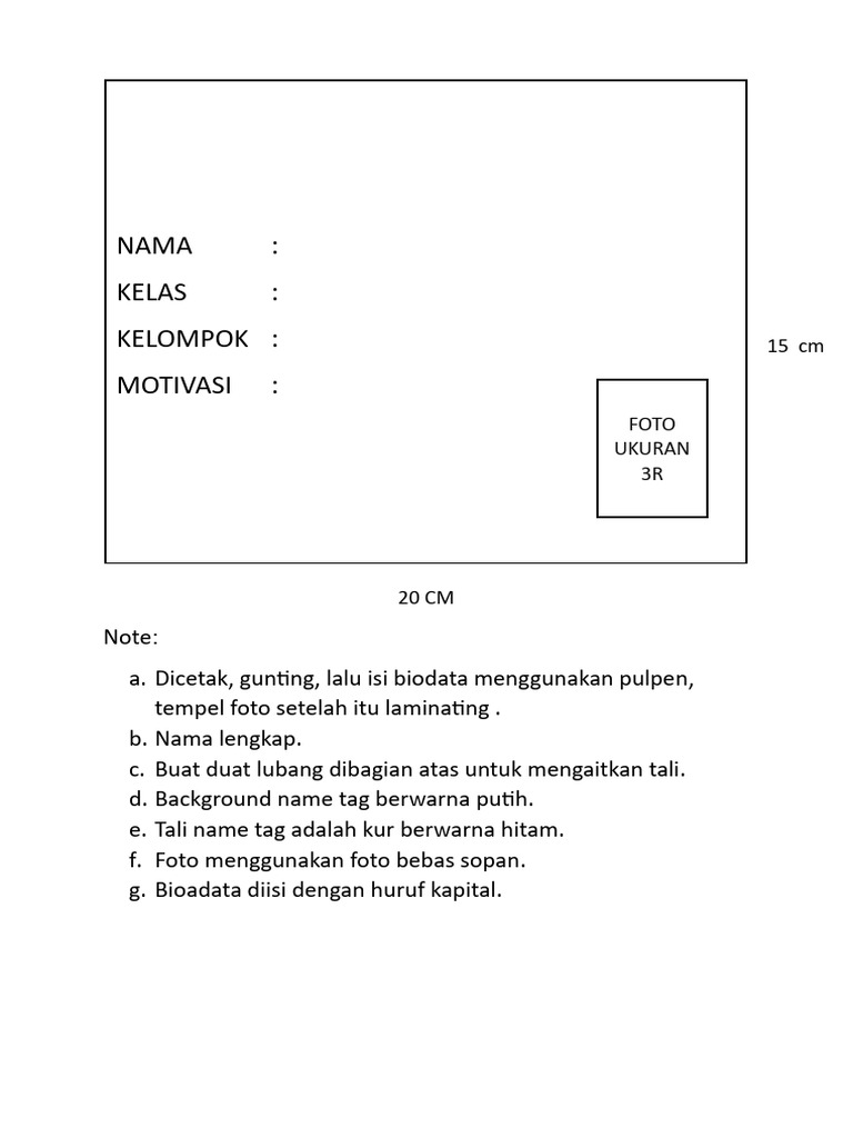 Format Name Tag Ldks | PDF