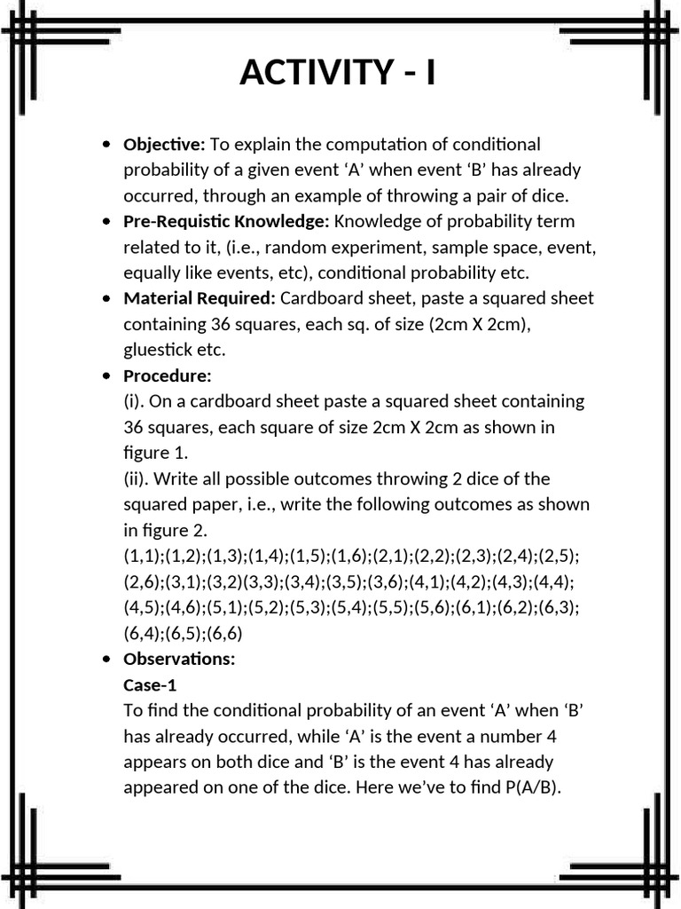 Conditional Probability with Dice | PDF