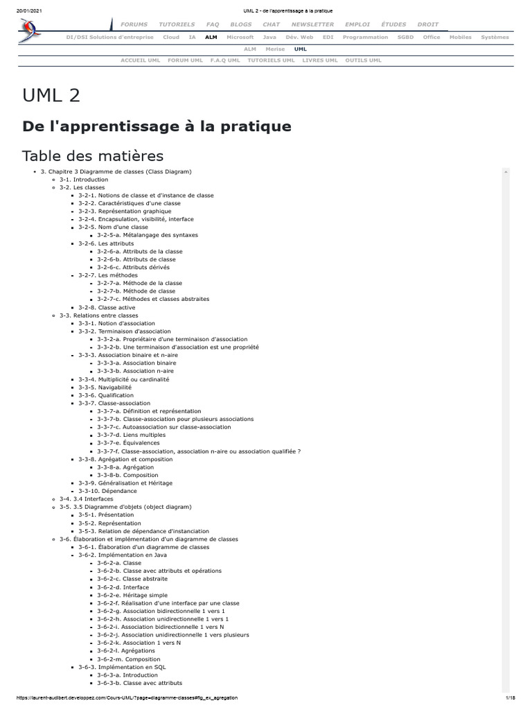 UML 2 : Apprentissage et Pratique | PDF | Classe (informatique ...