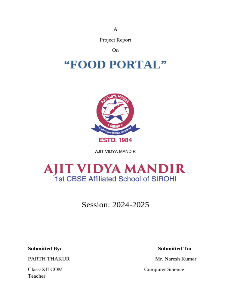 Parth Thakur CS Project | PDF