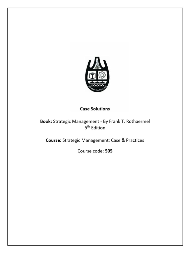 SM Case Solution | PDF | Strategic Management | Business
