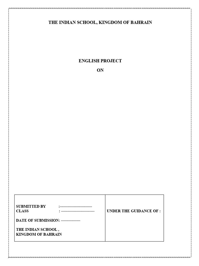 Edited - ENGLISH PROJECT, Std. XI - XII | PDF