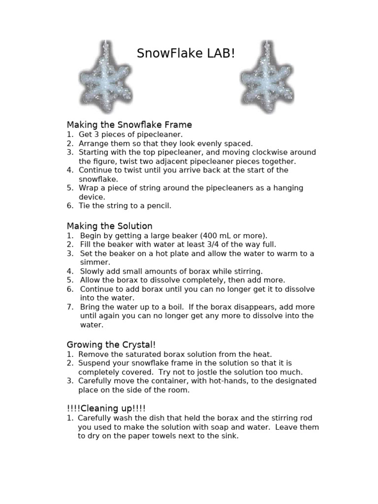 snowflake lab | PDF | Chemical Bond | Water