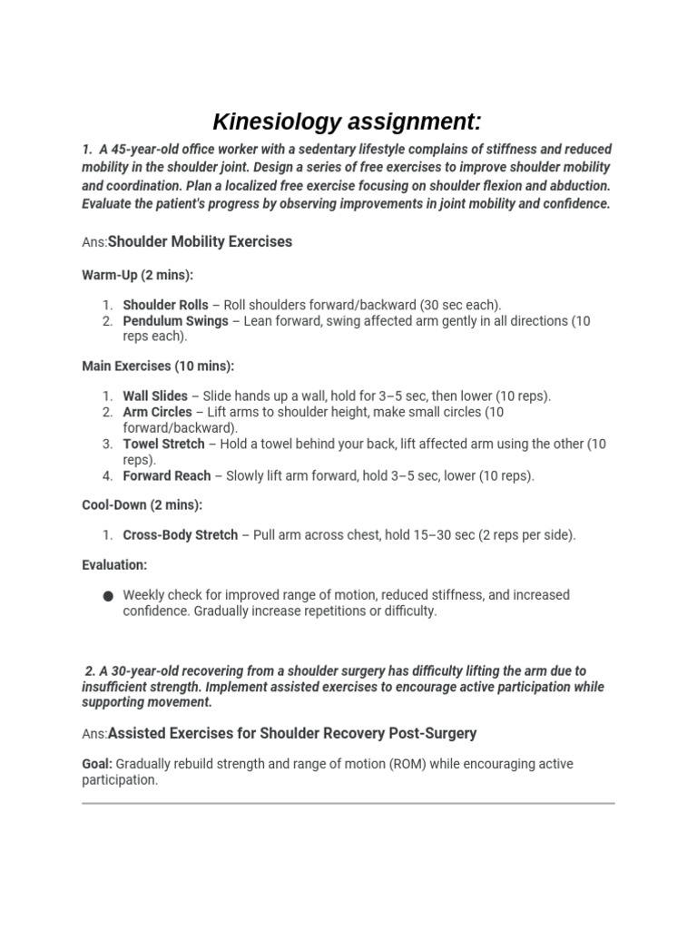 Kinesiology assignment_ | PDF | Anatomical Terms Of Motion ...