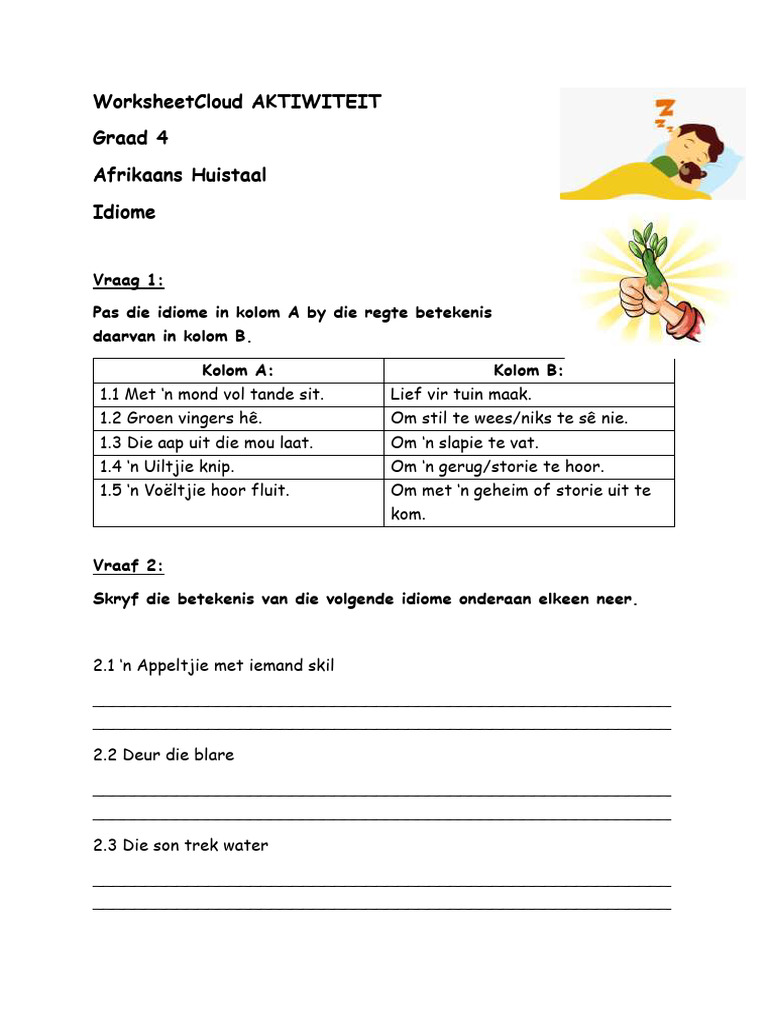Idiome - Afrikaans | PDF