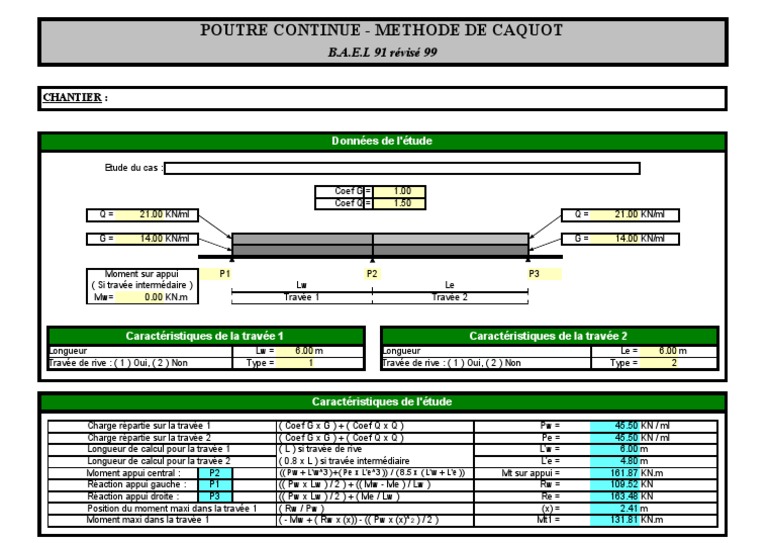 3 - Poutre Continue M-Caquot | PDF | Sciences et mathématiques