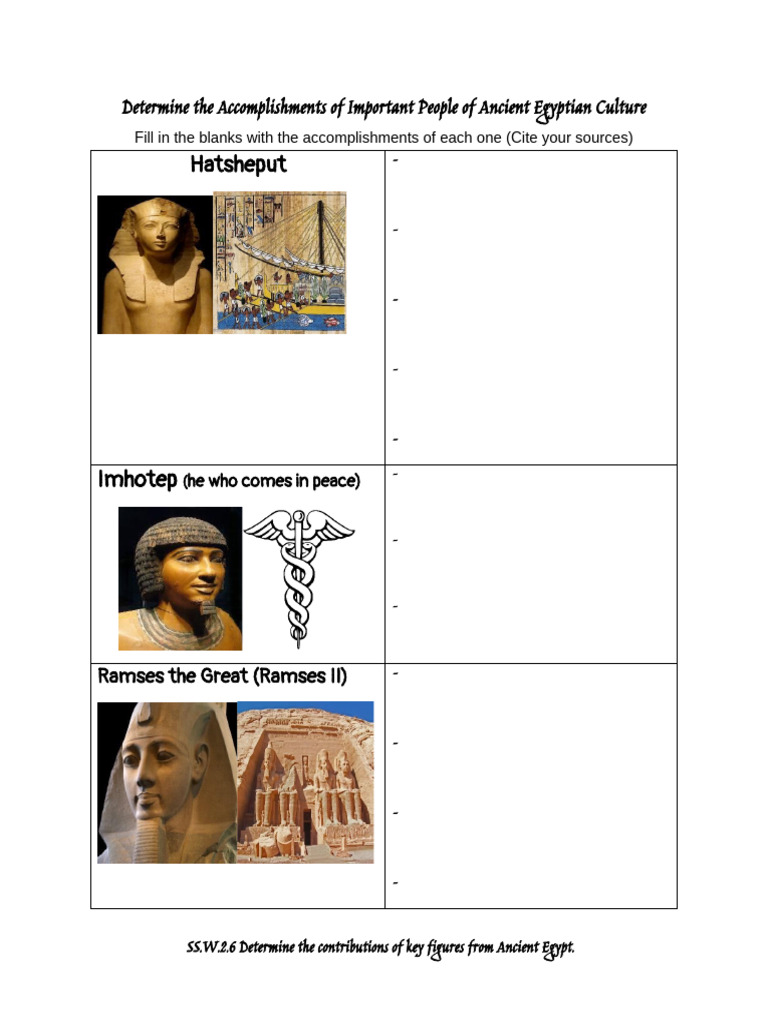 Key Accomplishments of Ancient Egyptians | PDF | Tutankhamun | Ancient ...