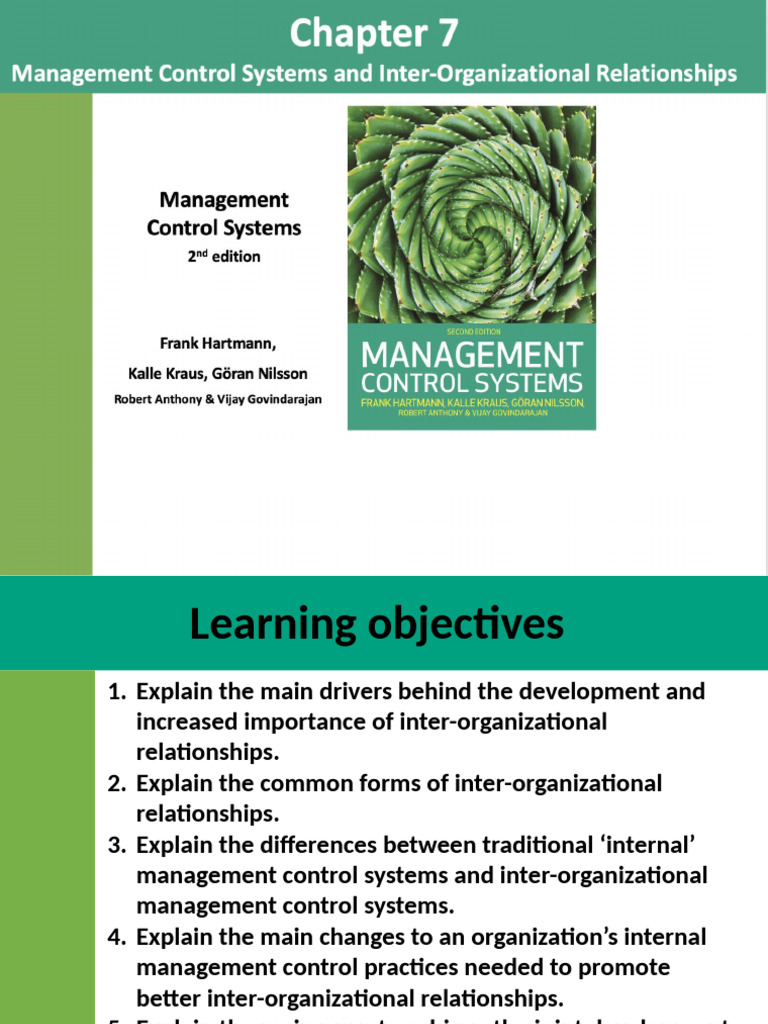 Chapter 7 Management Control Systems and Inter-Organizational Relationships | PDF | Supply Chain ...