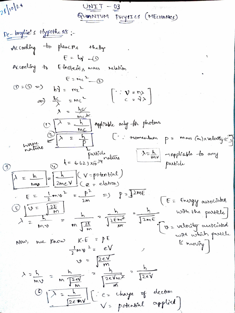 Physics Unit-3 Running Notes | PDF