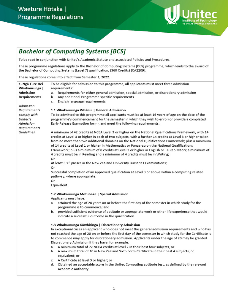BCS Admission & Program Details | PDF | University And College Admission | Computing