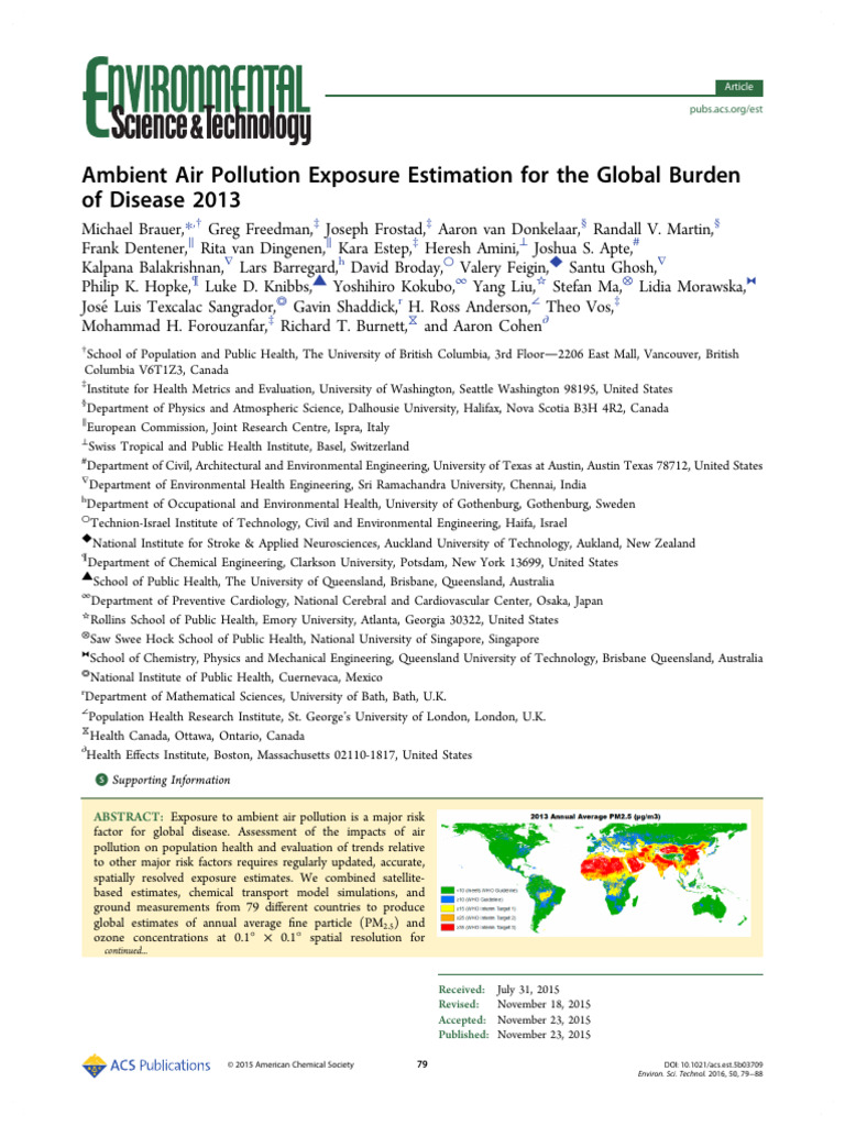 Global Air Pollution Exposure Estimates | PDF | Particulates ...