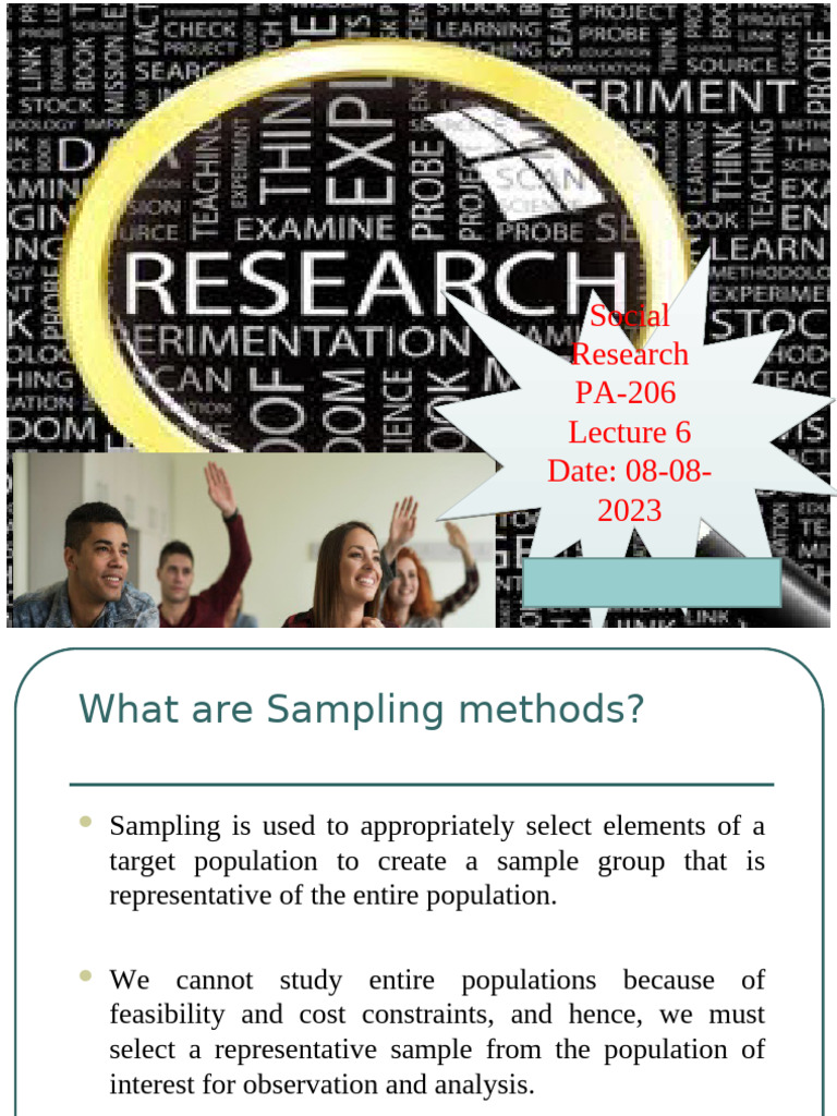 Lecture 6 Pdf Sampling Statistics Standard Deviation