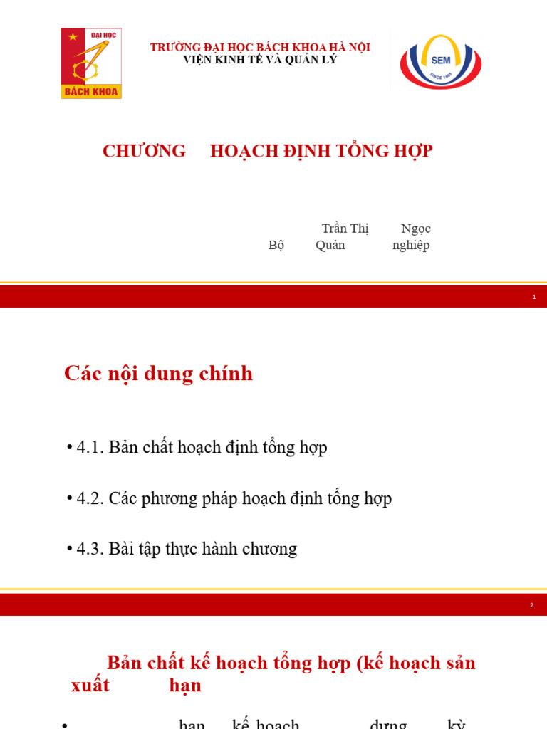 Chuong 4-Hoach Dinh SX Trung Han-SV-2024 | PDF