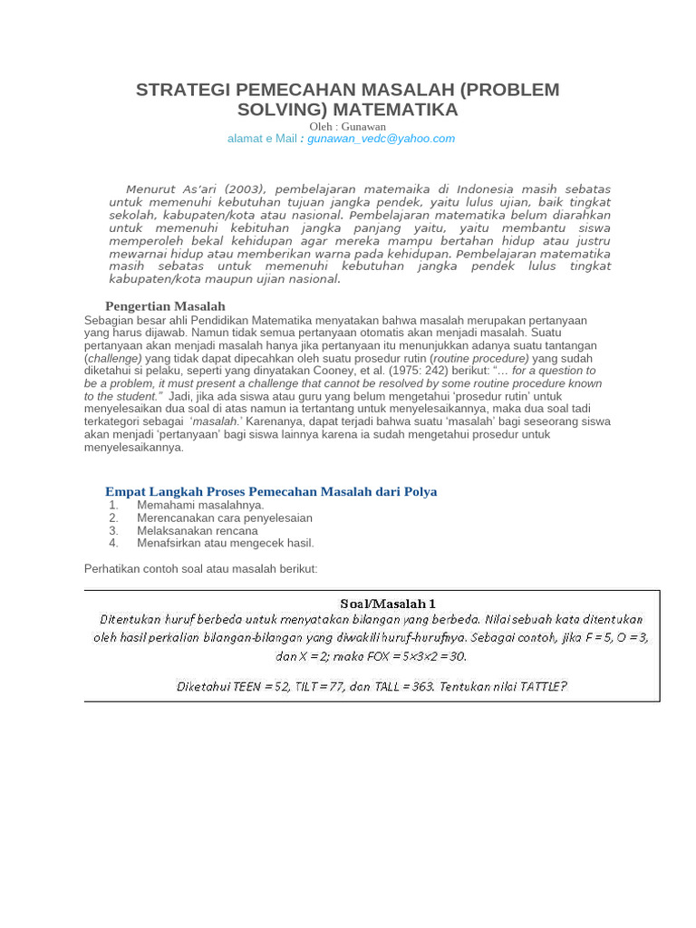 Conoth Soal Problem Solving | PDF