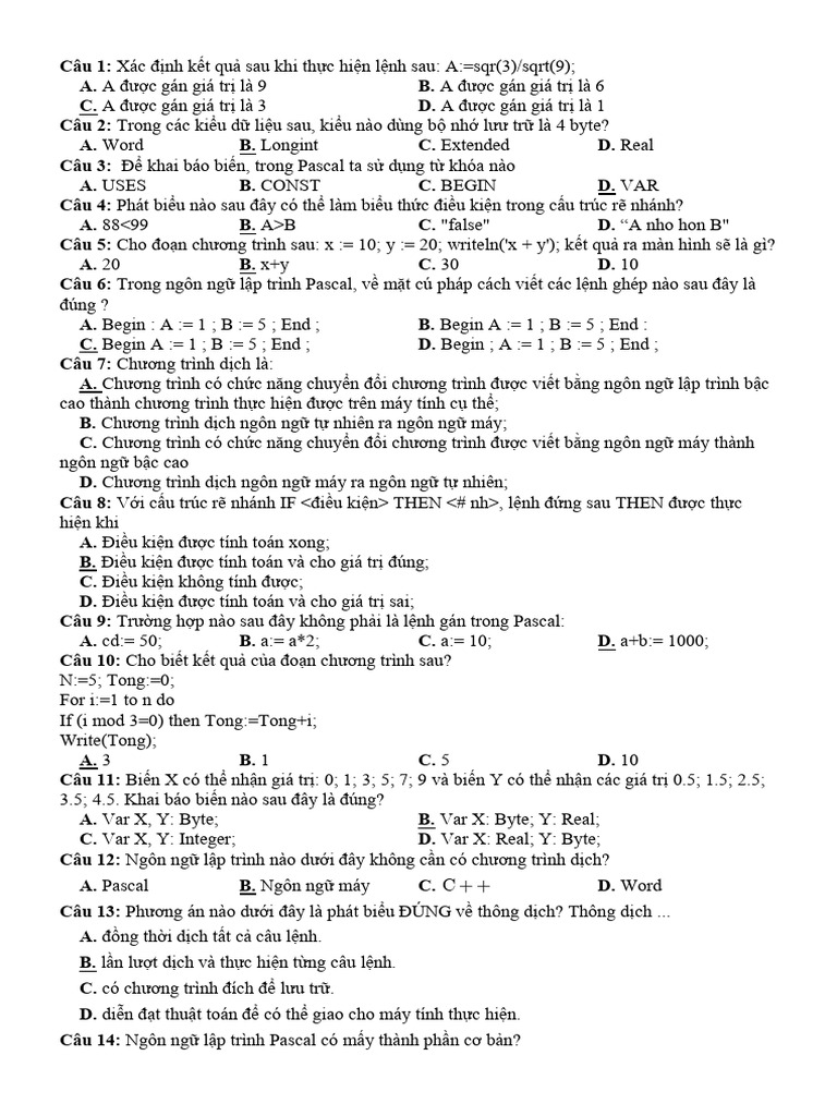 DAP AN_TAI LIEU ON THI HK1 | PDF