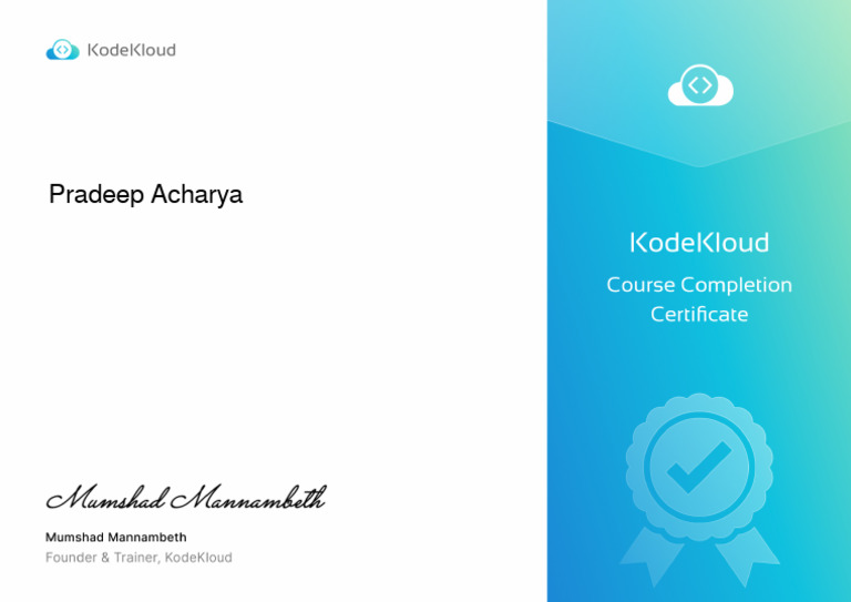 Course Certificate Learn Ansible Basics Beginners Course Pradeep PDF | PDF