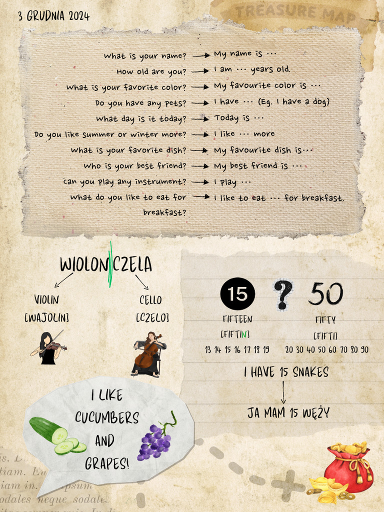 Treasure Hunt - Vocabulary | PDF