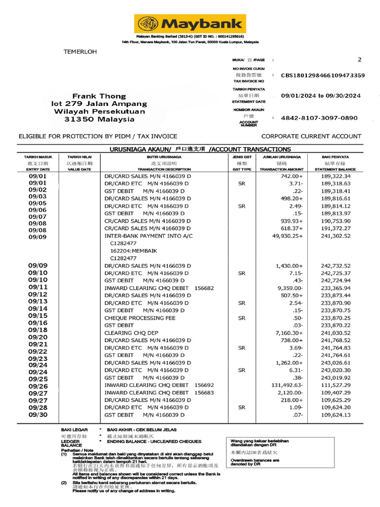 Account Statment | PDF