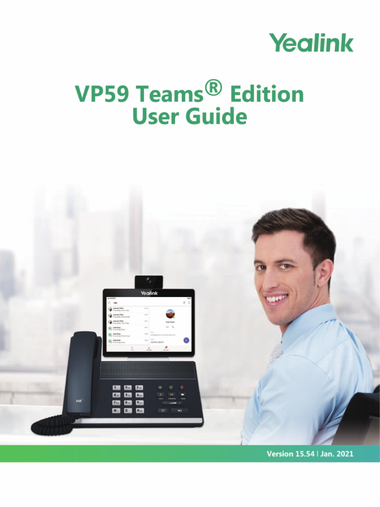 Yealink VP59 Teams Phone Edition User Guide V15.54 | PDF | Computer Keyboard | Bluetooth