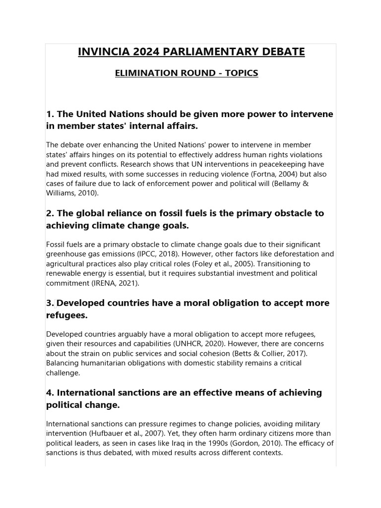 Debate Topics FINAL | PDF | Poverty & Homelessness | Discrimination & Race Relations