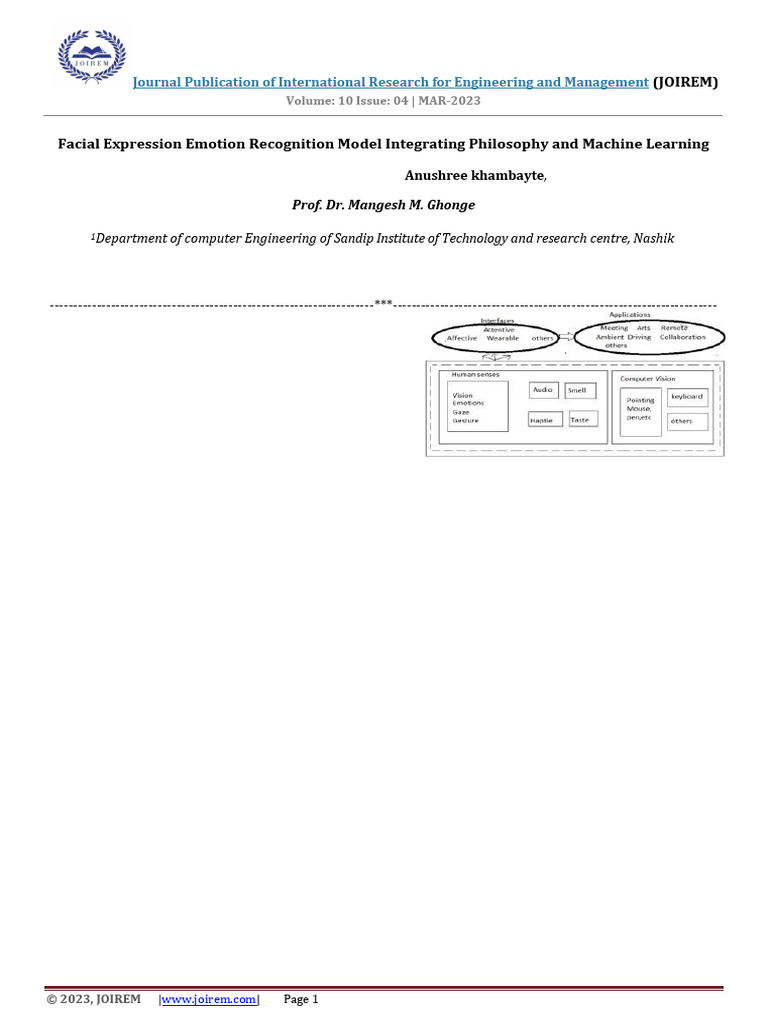 Facial Expression Emotion Recognition Model Integrating Philosophy and Machine Learning | PDF ...