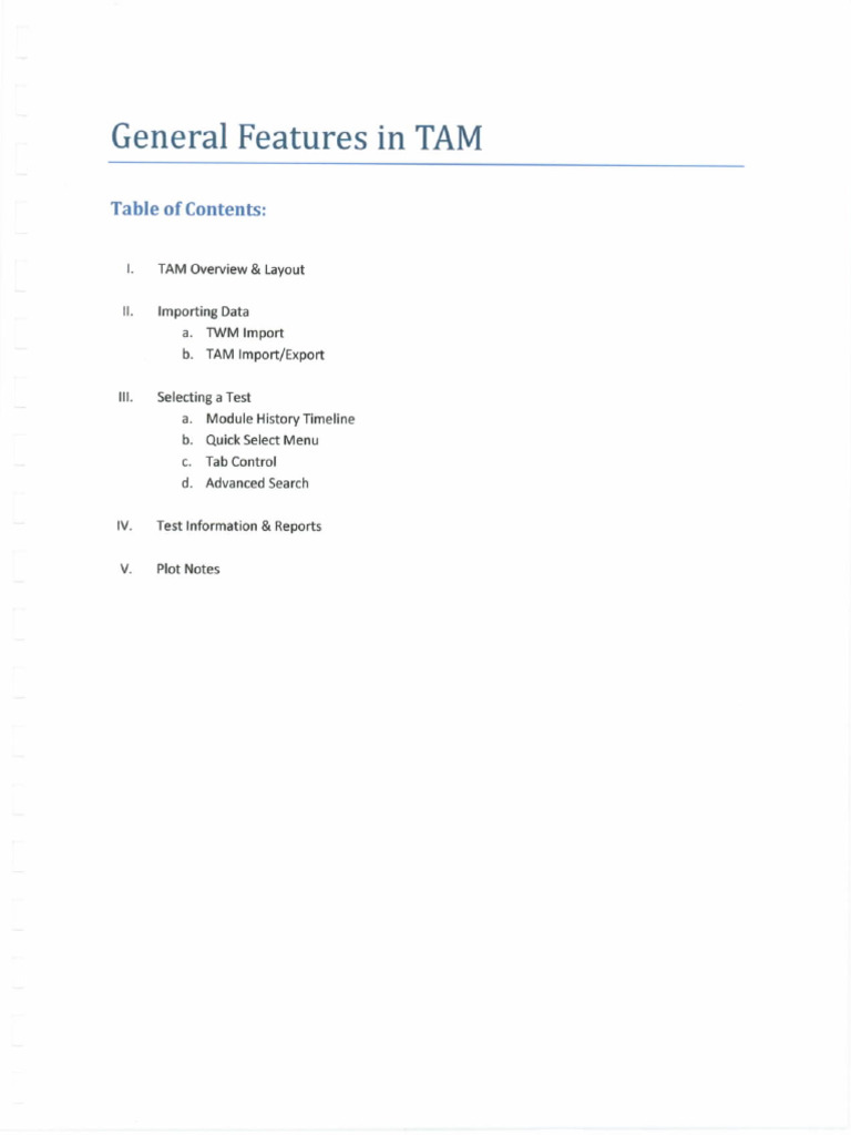 TAM Software Manual | PDF