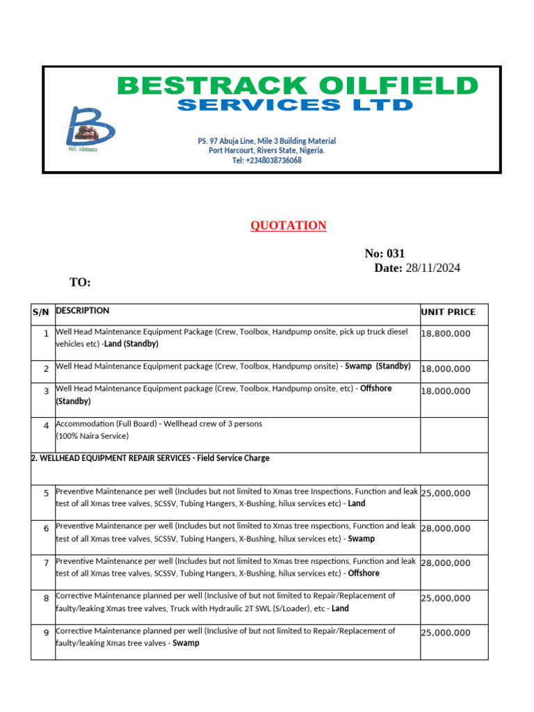 CW860237 QUOTATION | PDF | Mechanical Engineering