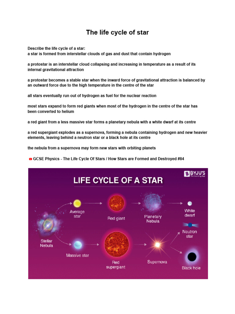 The life cycle of star | PDF | Stars | Supernova