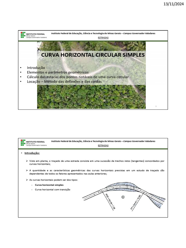 5 - Curva Horizontal Circular Simples | PDF | Curva | Geometria