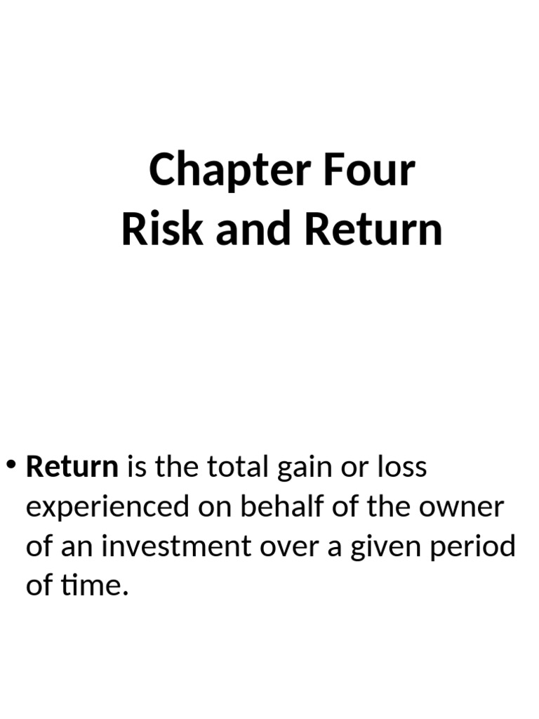 Chapter 4 Risk and Return | PDF | Financial Risk | Diversification ...
