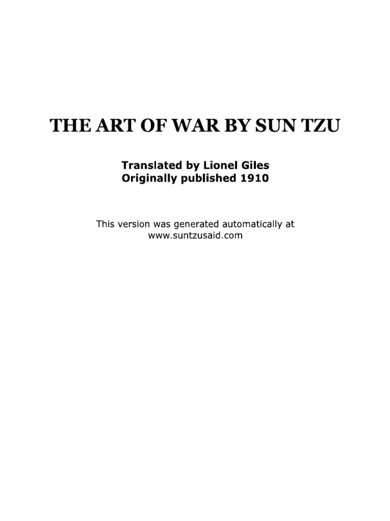 Art of War by Sun Tsu | PDF