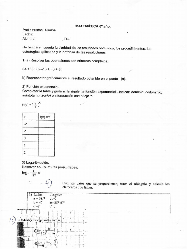 Matematica 6to Año | PDF