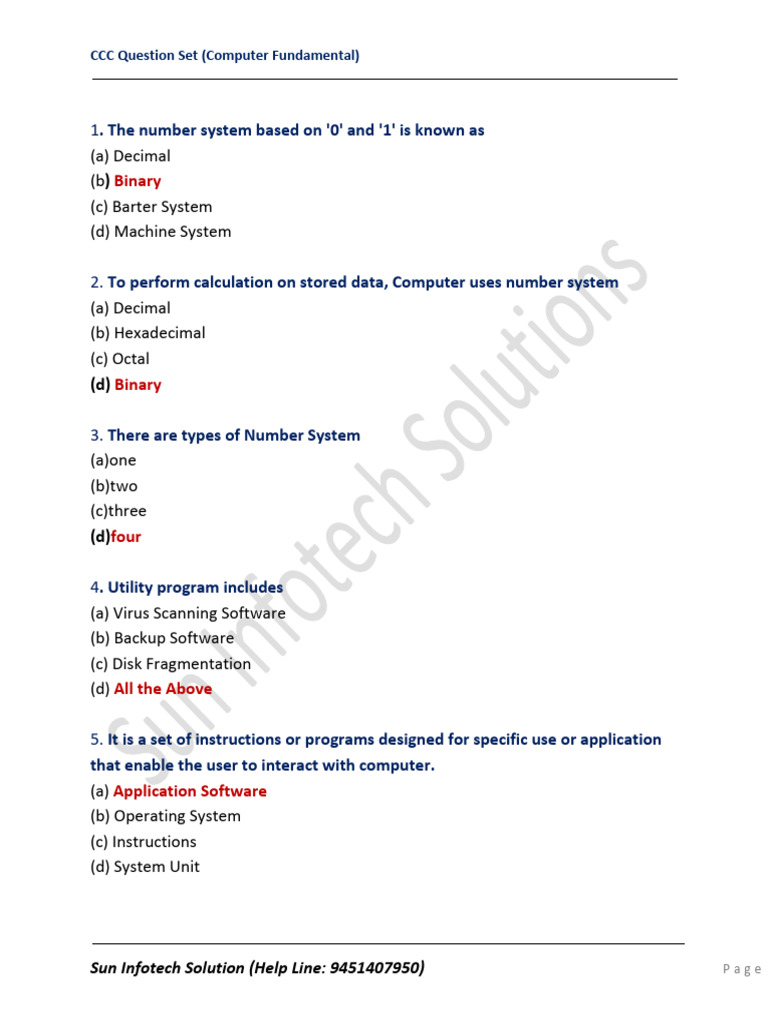CCC Set 1(Computer Fundamental) | PDF