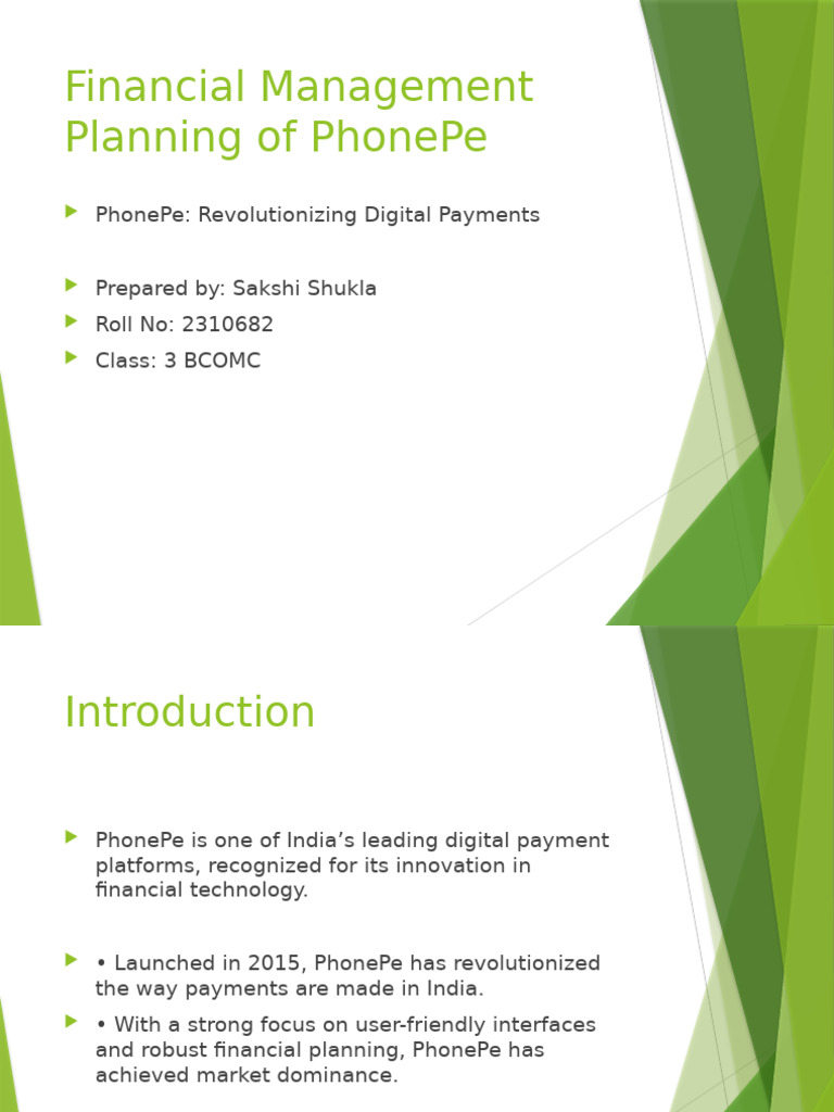 PhonePe Financial Management Overview | PDF | Business Economics | Service Industries
