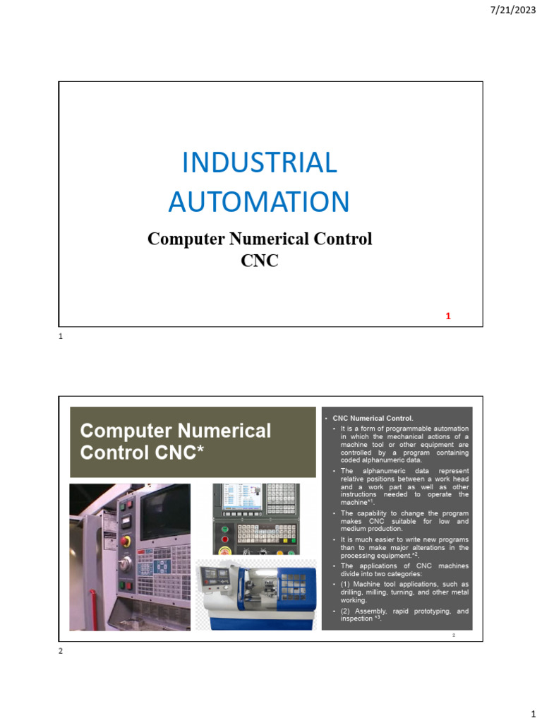 05 Industrial Automation 20MTE | PDF | Numerical Control | Cartesian ...