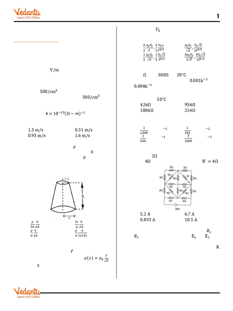 13.Current Electricity_vikas Proofread | PDF | Electrical Resistance ...