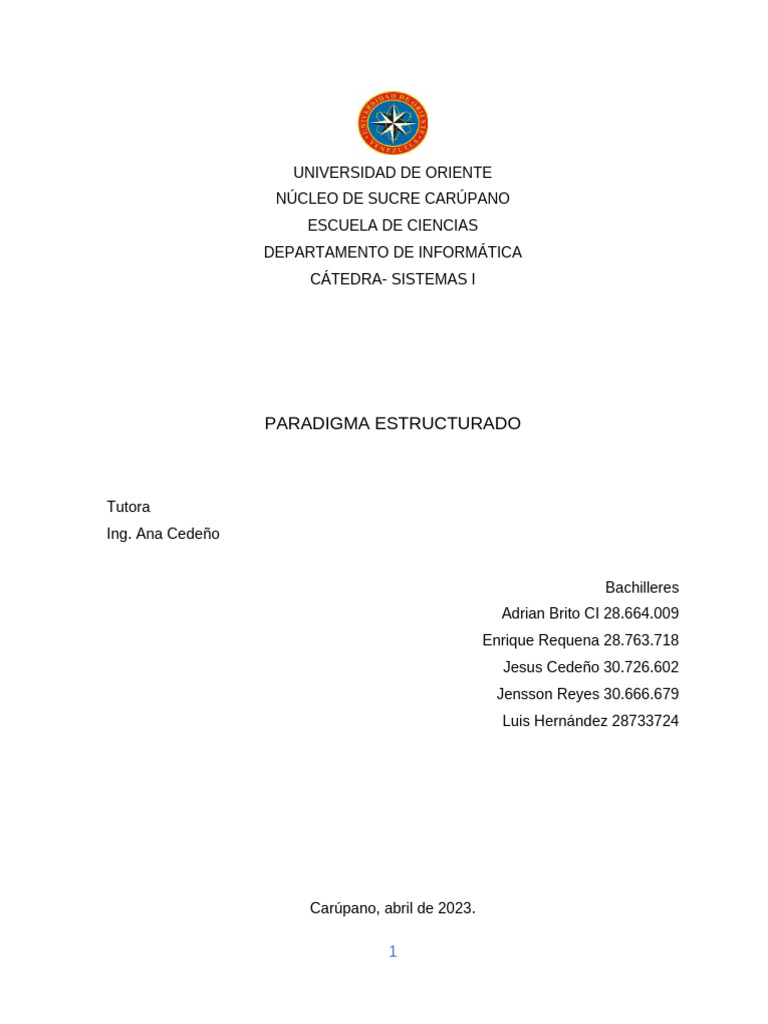 Paradigma de Modelado Estructurado en Informática | PDF | Bases de ...