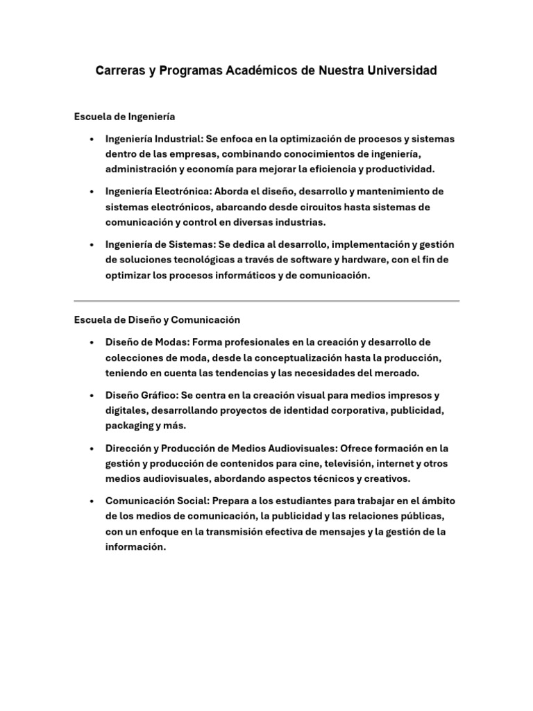 Carreras y Programas en la CUN | PDF | Diseño | Marketing