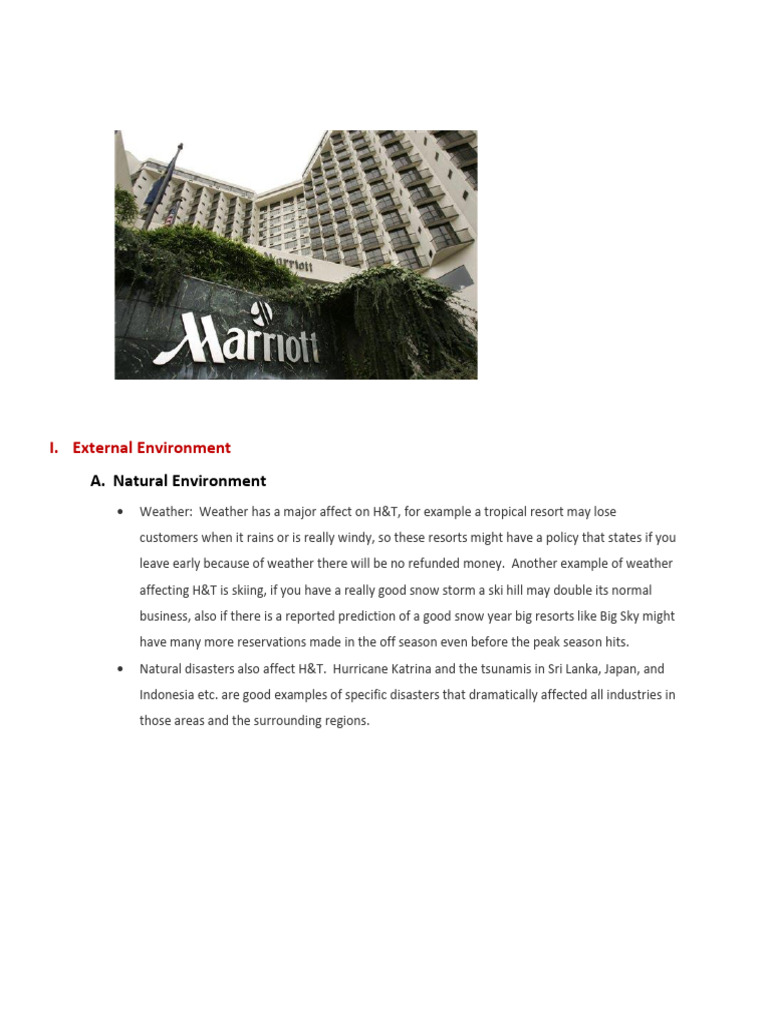 External Environment Marriott To Send | PDF | Brand | Hotel