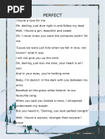 Ed Sheeran - Perfect Lyrics | PDF | Recorded Music