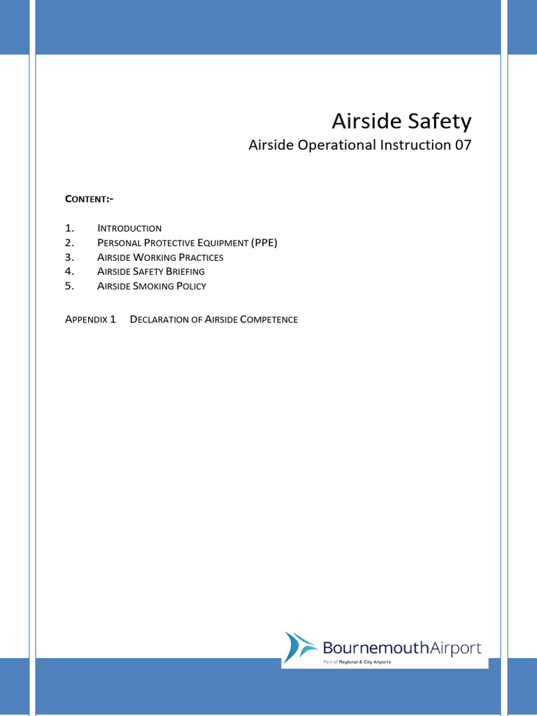 Airside Safety Guide for Staff | PDF | Airport | Personal Protective ...