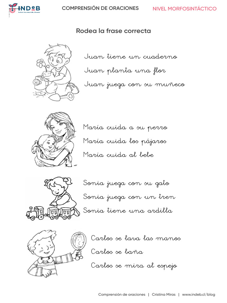 Comprensión de Oraciones para Niños | PDF