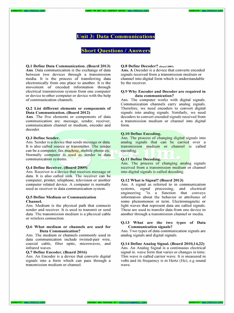 11th Comp Ch 3 Short Q | PDF