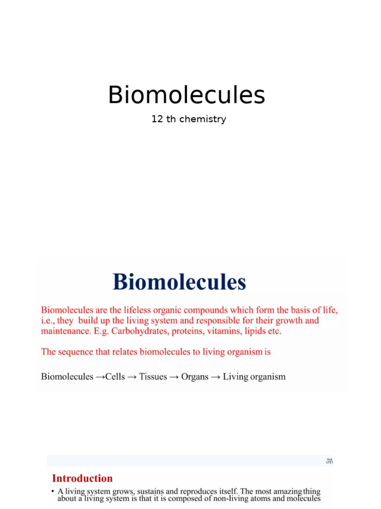 Biomolecules 12 PPT VJ | PDF